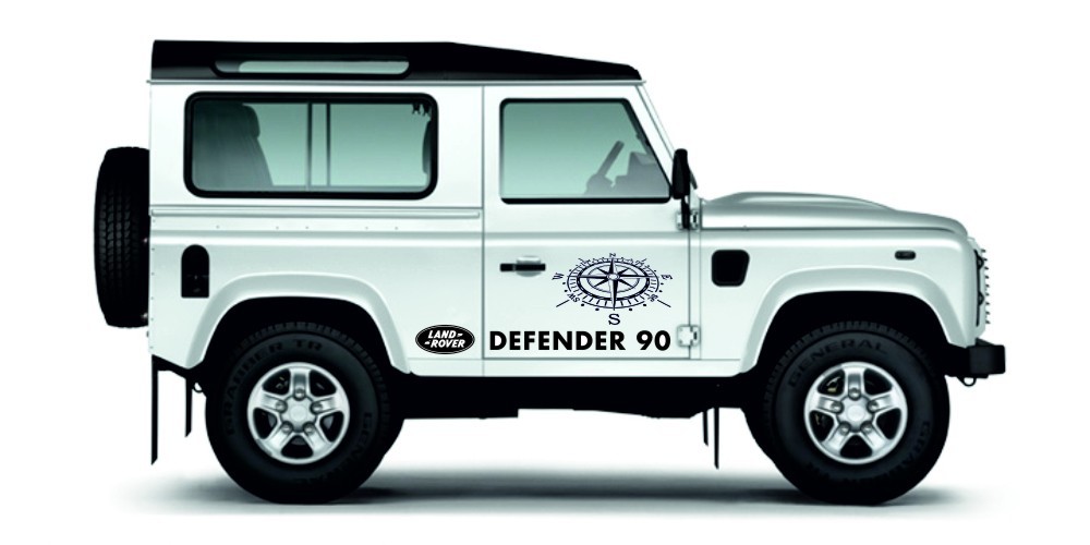 2 X stickers Land rover DEFENDER COMPASS CAR DECALS,STICKERS,GRAPHICS ...