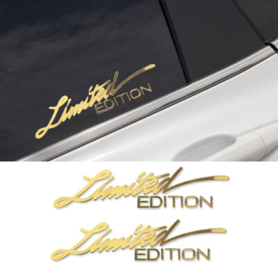 2pcs Gold Limited Edition Logo Car Badge Foil Metal Sticker Decal ...