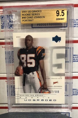 2001 UD GRADED CHAD JOHNSON ROOKIE, #48, PORTRAIT, BGS GEM MINT 9.5 ...