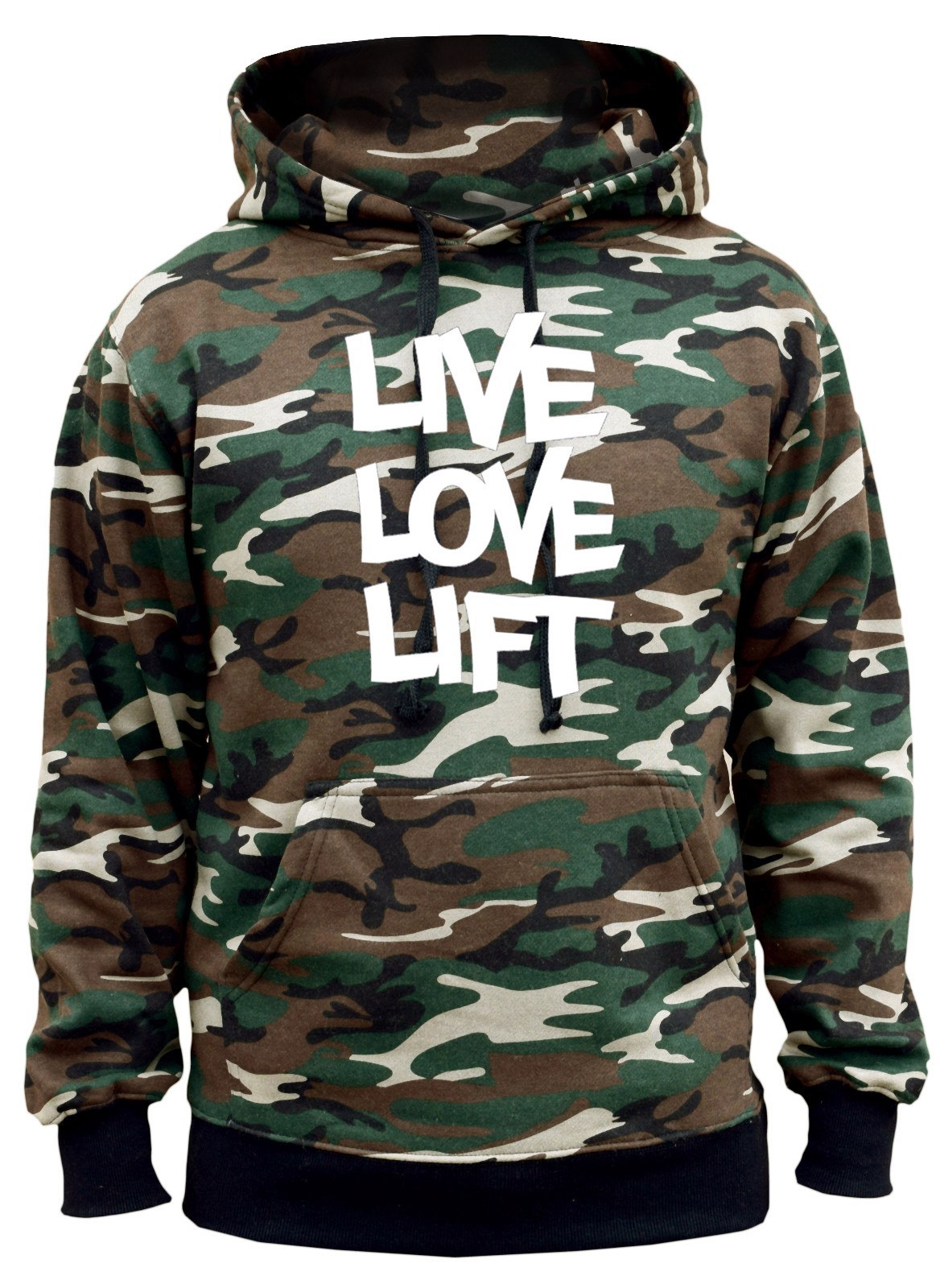 Men's Live Love Lift Camo Hoodie Workout Fitness Gym Bodybuilding ...