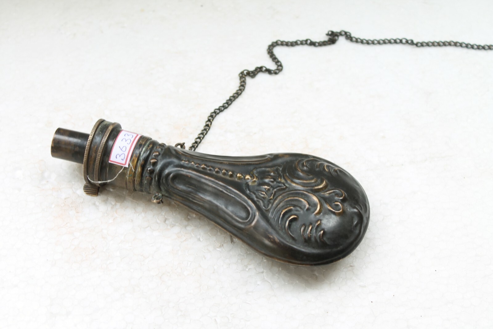 Gun Powder Flask Bottle Sheffield Hawksley Brass Gun Powder Bottle ...