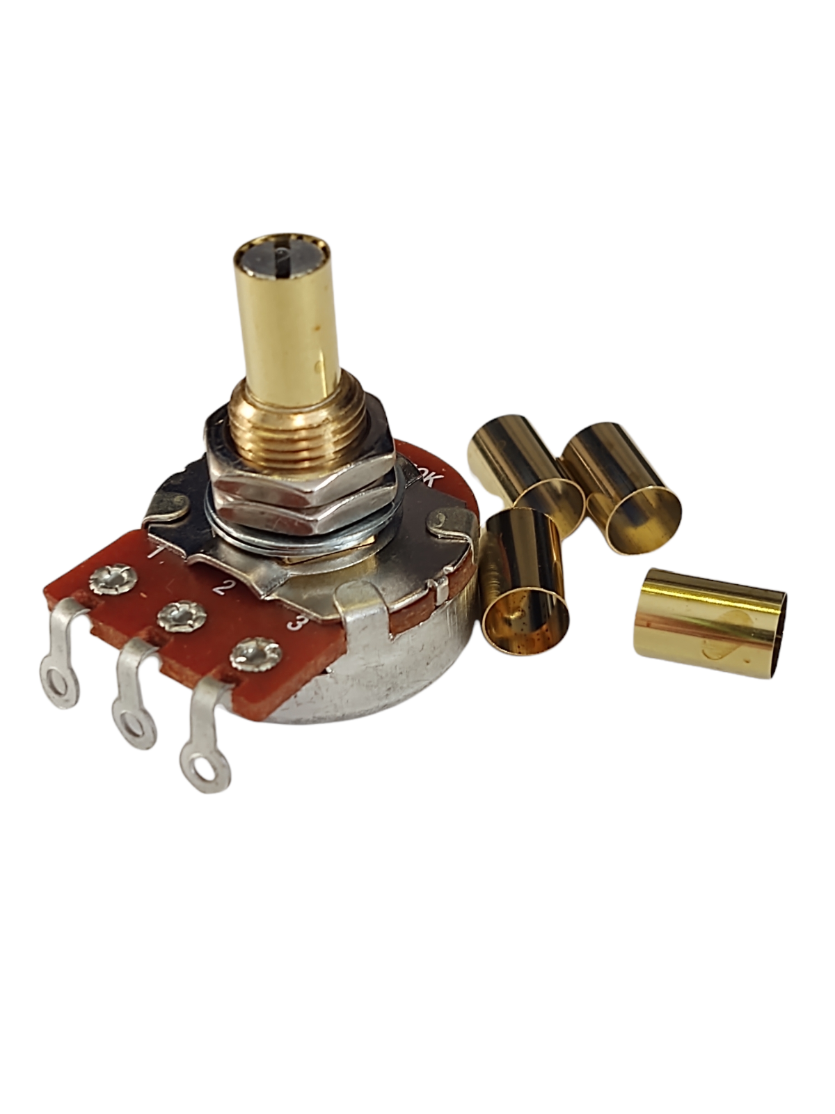 5 x Brass pot adapters install knobs for 1/4 in solid pots on split ...