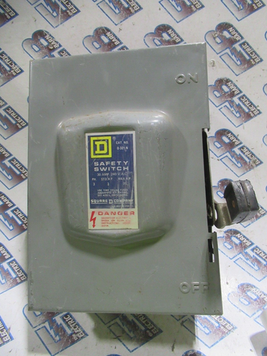 Square D D321N, Series E1, 30A, 240V, 3PH4W, NEMA 1, Fused, Disconnect ...
