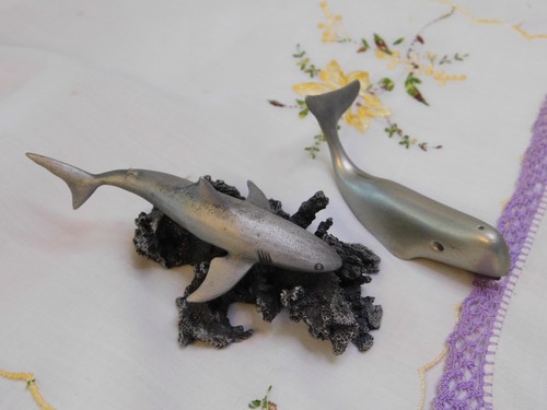 Myers Suzio Pewter Sea Life Figurines Lot of Two Shark and Whale | eBay