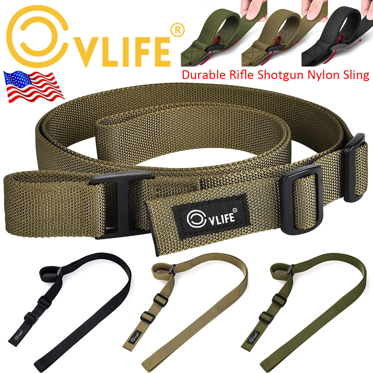 Nylon Rifle Slings Adjustable Clawgear Sniper Rifle Sling Padded QD