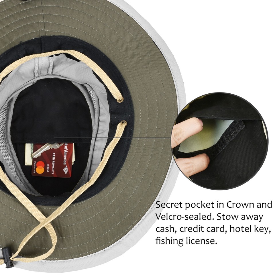 Outdoor Wide Brim Sun Hats Blocking UV Protection Cap UPF 50+ Foldable ...