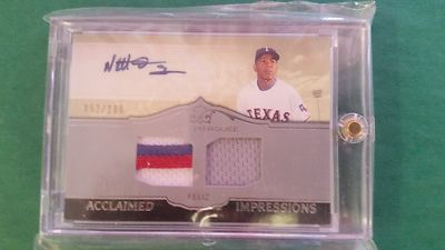 NEFTALI FELIZ 2011 TOPPS MARQUEE 3-PATCH COLOR AIT-5 RANGERS (AUTOGRAPH ...