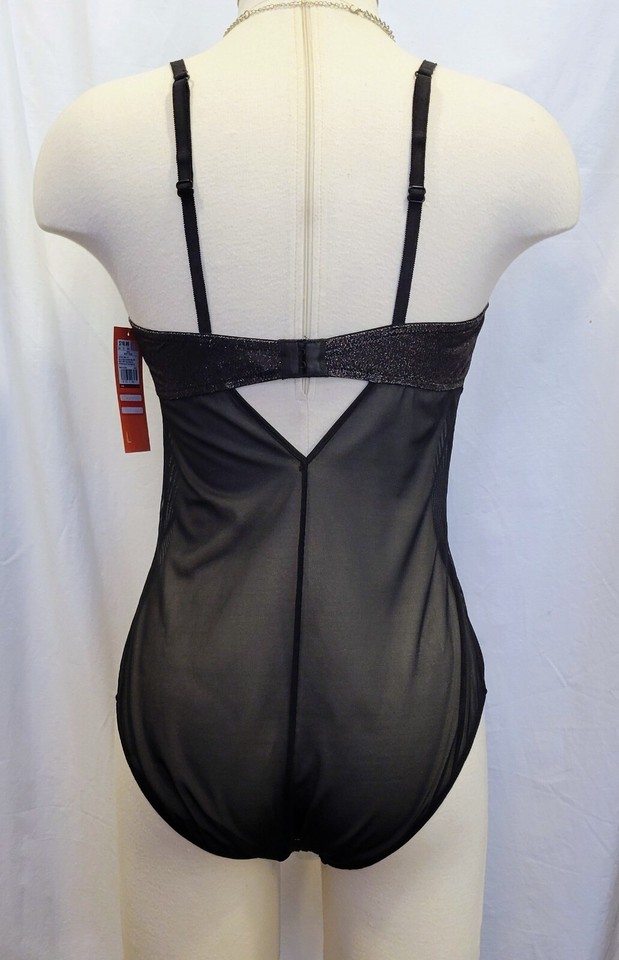 GILLIGAN & O'MALLEY Black w/Silver Sparkle TEDDY Snap Crotch LARGE | eBay