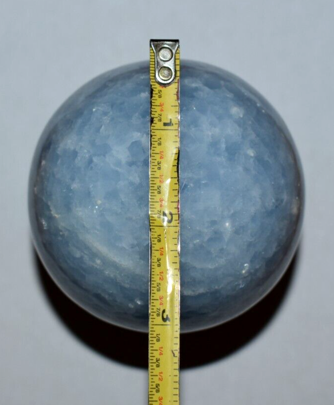 Celestite Sphere Orb Natural Blue 3 lb Large, Cast Bronze Base Stand | eBay