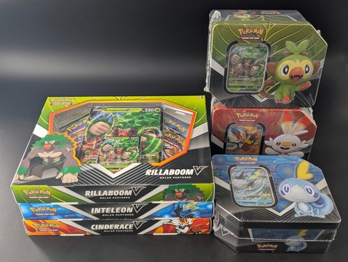 Lot (6) Pokemon Galar Partners Cinderace, Rillaboom, & Inteleon V Boxes ...