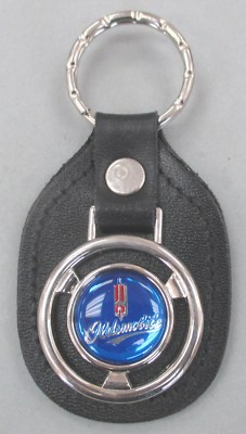Vintage Blue OLDSMOBILE 1240 Rocket Steering Wheel Black Leather Key ...