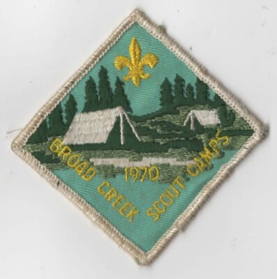 1970 Broad Creek Scout Camps BSA Patch WHITE Bdr. (SEWN) [CA3440] | eBay