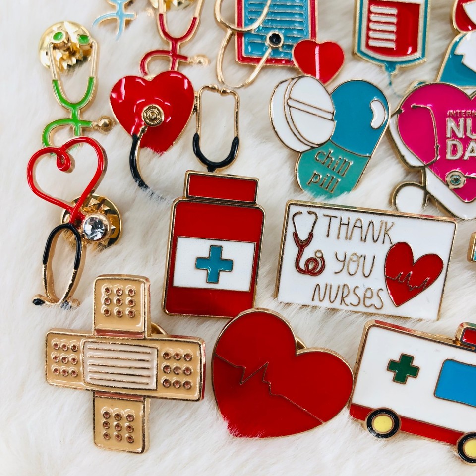 Nurse RN Lapel Nurses Day Thank You Fun Enamel Pin Lot Gift Idea | eBay