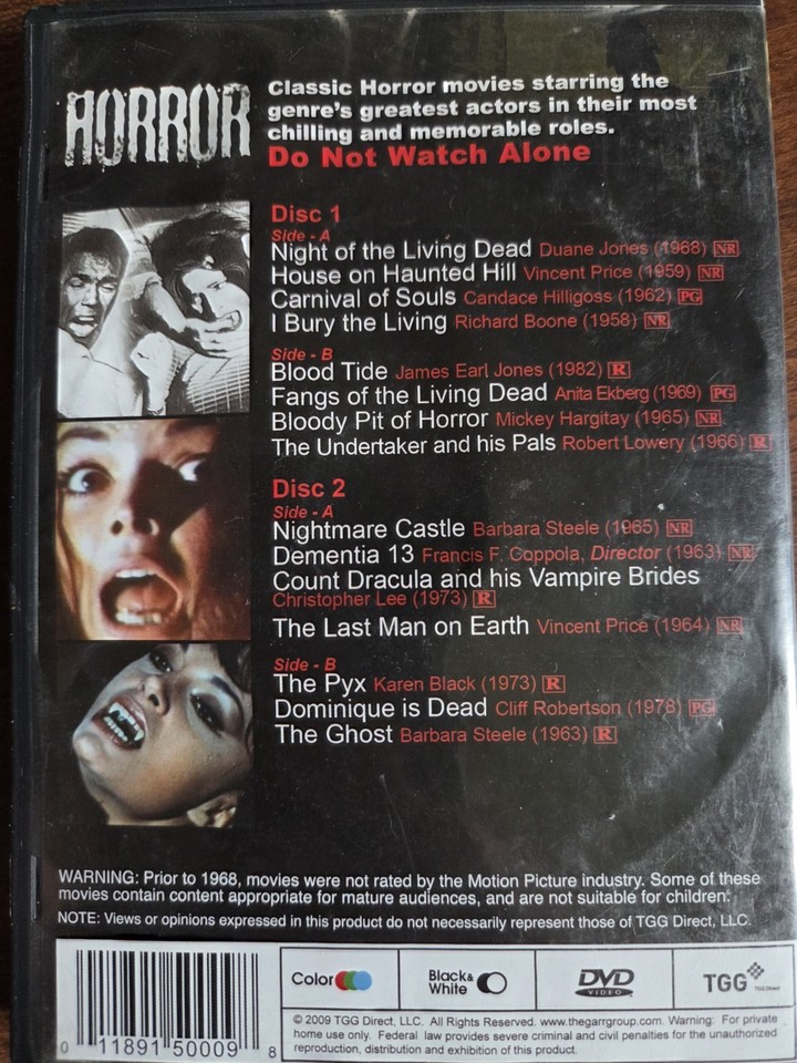 Horror Pack 15-Film DVD Set - Classics, Cults, & Deep Cuts | eBay