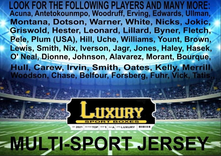 LUXURY SPORT BOX MULTI JERSEY "J" LAST NAME LETTER 1 BOXBRAK !!READ ...