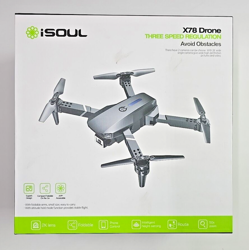 iSoul X78 Drone MK30 Remote Control Compact Foldable 2K Lens 3 Speed ...