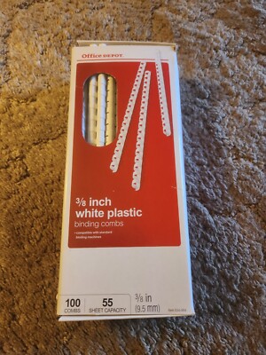 Office Depot White Plastic Binding Combs 3/8" (9.5mm) 100 pcs | eBay