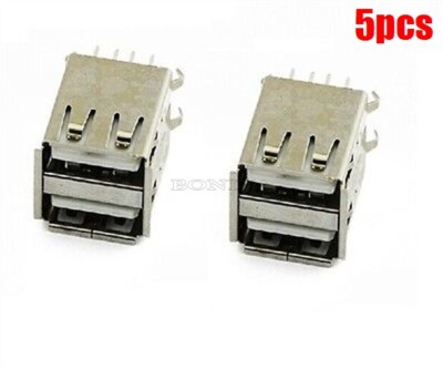 5Pcs Double Usb A Female Socket Pcb Mount Soldering Ic New yg | eBay