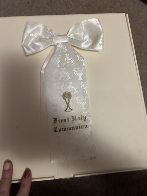 First Holy Communion Bow White | eBay