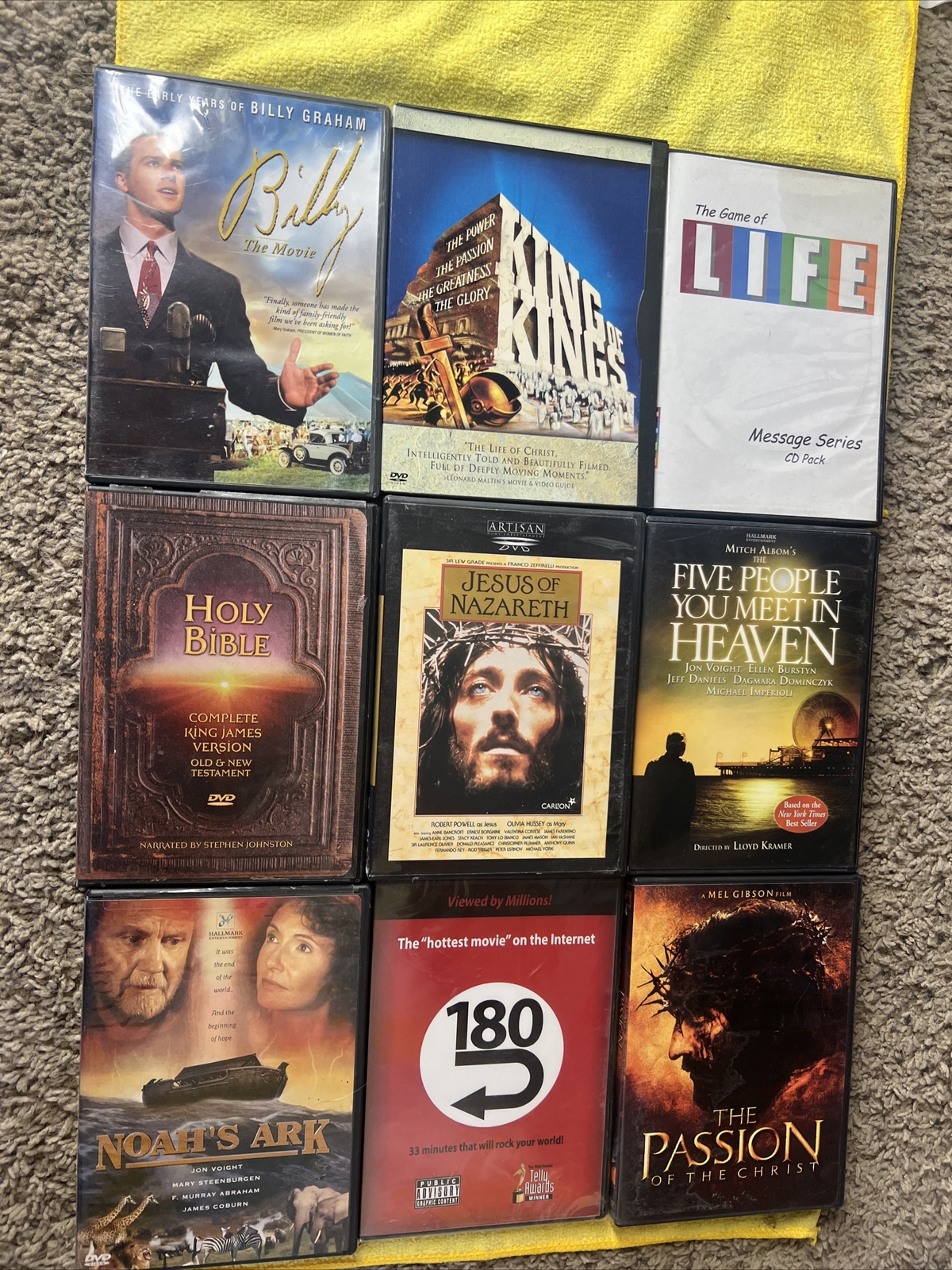 9 Christian Dvds Jesus Of Nazareth Holy Bible Noah’s ark The passion Of ...