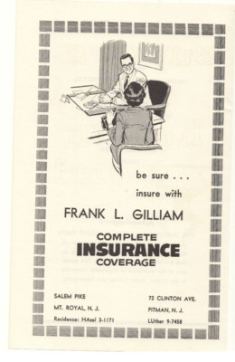 1966 Frank L. Gilliam Complete Insurance Advertisement Mt. Royal ...