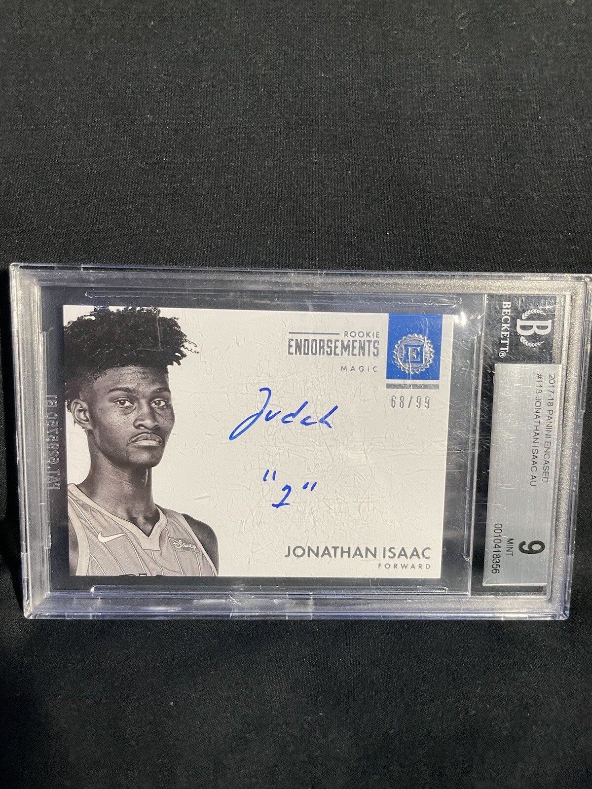 2017-18 Panini Encased Jonathan Isaac Rookie Auto Autograph /99 BGS 9 ...