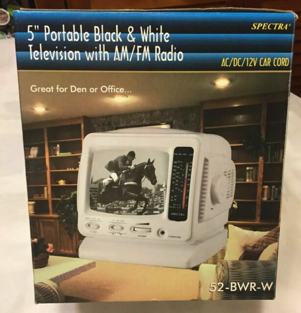 Vintage Spectra 5” Black & White TV Radio Receiver Model 53-BWR ...