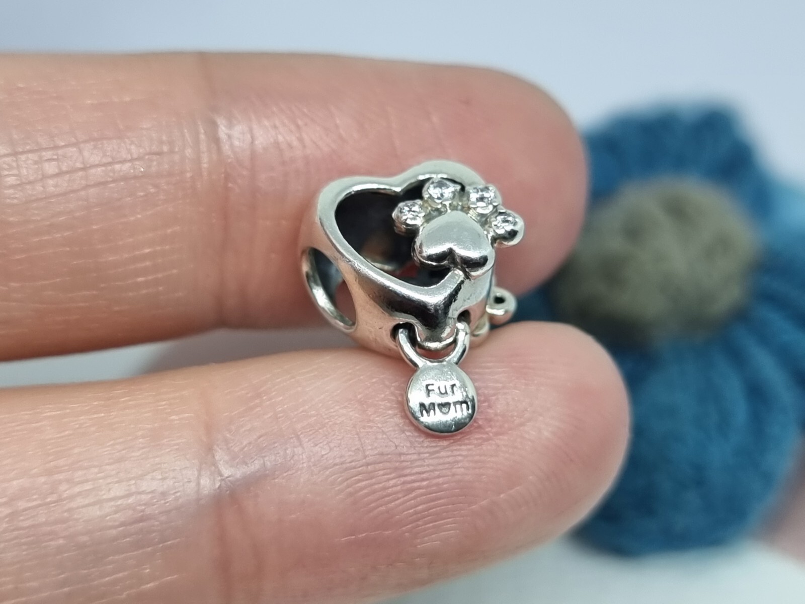 Genuine Pandora Sparkling Paw Print & Heart Charm 💕 … - Gem