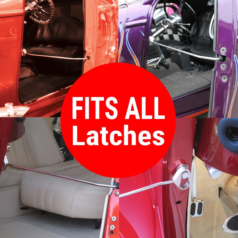 Stainless Steel Car Door Prop Open Rods Car Truck Shows Bear Claw Latch ...