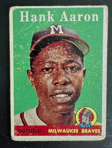 1958 Topps - Player Name in White #30 Hank Aaron | eBay