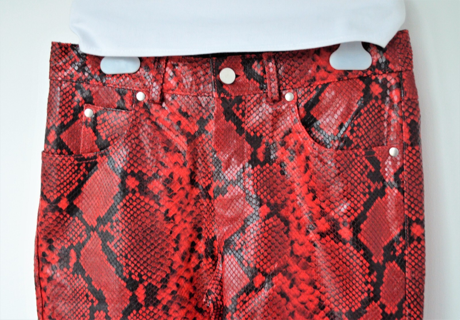 Runway H&M STUDIO Leather Snake Print Pants Trousers Pattern XS S M ...