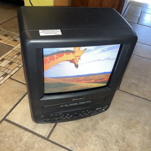 Sansui 9" TV VCR Combo COM0961A VHS Retro Gaming Portable CRT *Tested ...