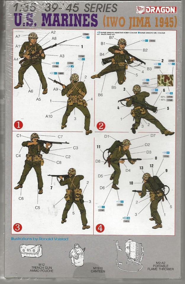 BL Dragon WWII US Marines (Iwo Jima 1945), Figures in 1/35 6038 ST SH ...