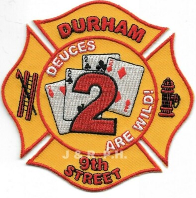 Durham Engine - 2 "Deuces Are Wild", North Carolina (4" x 4" size) fire ...