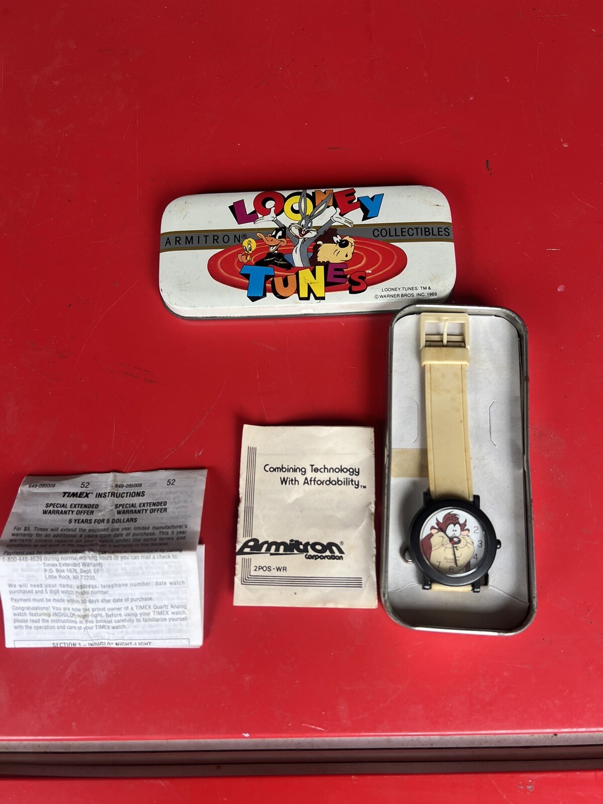 Vintage Taz Watch 89 Looney Tunes Tasmanian Devil Arm… - Gem