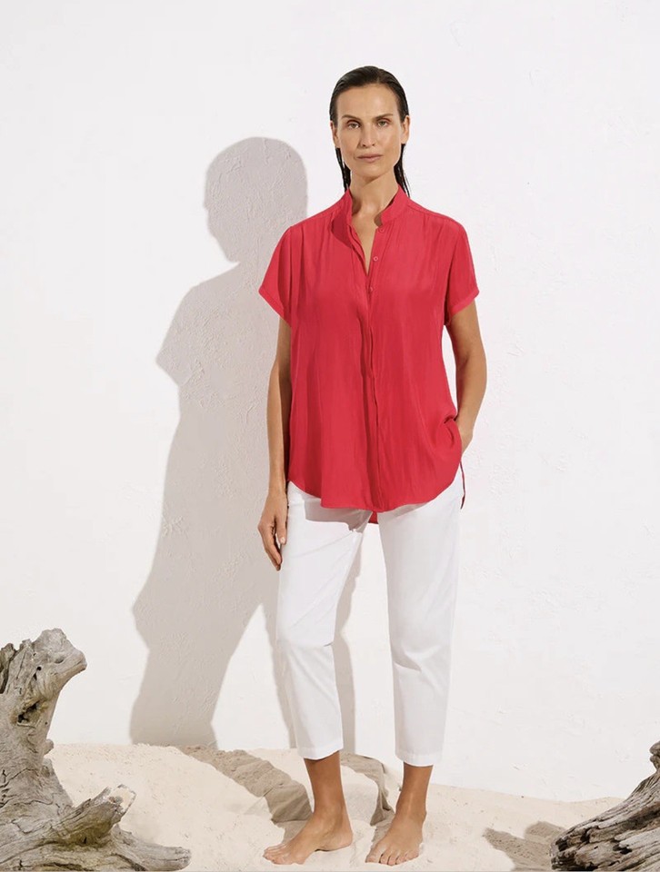 Mela Purdie Soft Stand Shirt In Strawberry, BNWT Size 16 | eBay Australia