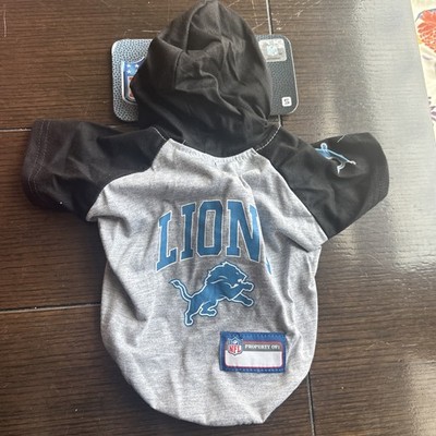 NFL Official Team PET wear Size S LIONS Hooded Shirt Gray And Black | eBay