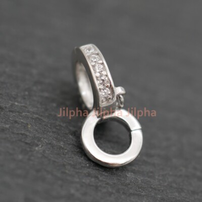 Sterling Silver Pendant Bail Connector Link Lock Clasp Necklace ...