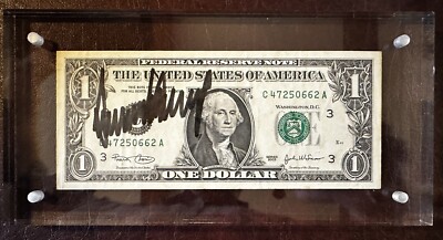 PRESIDENT DONALD J TRUMP SIGNED AUTOGRAPHED $1 DOLLAR BILL ...