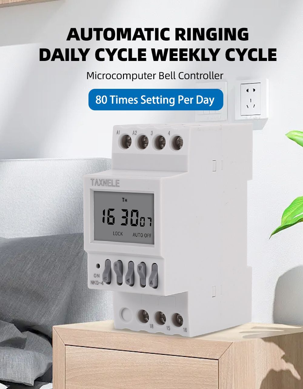 Auto Bell Ring Timer Controller Din Rail Timer Switch School Factory ...