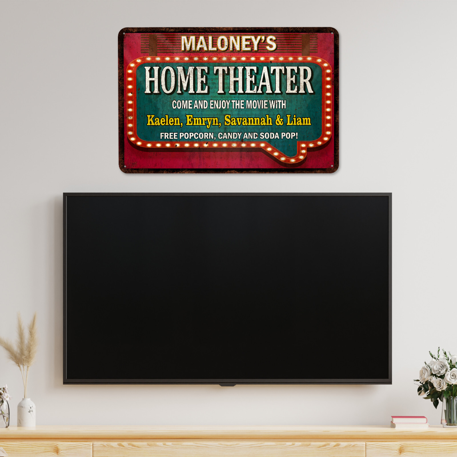 Personalized Home Theater Sign Movie Room Cinema Family Room Decor ...