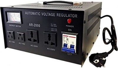 CURRENT STABILIZER REGULATES AND TRANSFORMS 220V TO 110V 110 TO 220V ...