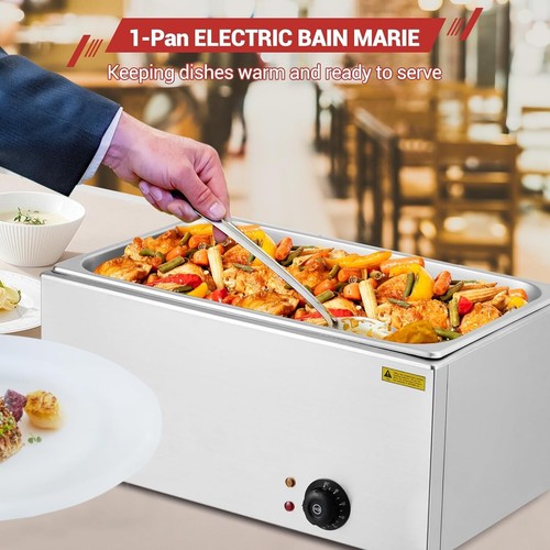 Commercial Food Warmer Buffet 21QT Electric Steam Table with Temp ...