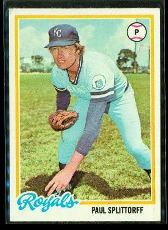 Vintage 1978 TOPPS Baseball Trading Card #638 PAUL SPLITTORFF Kansas ...