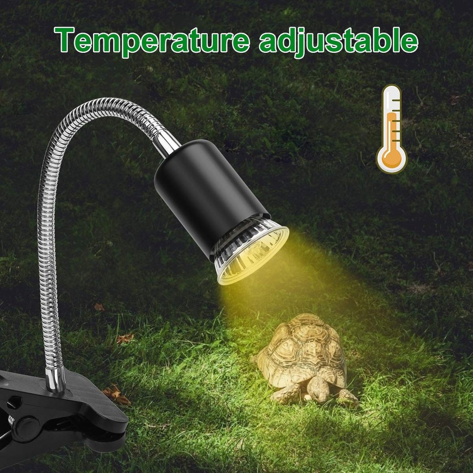 Reptile Heat Lamp, 50W Adjustable Turtle Heating Light for Lizard ...