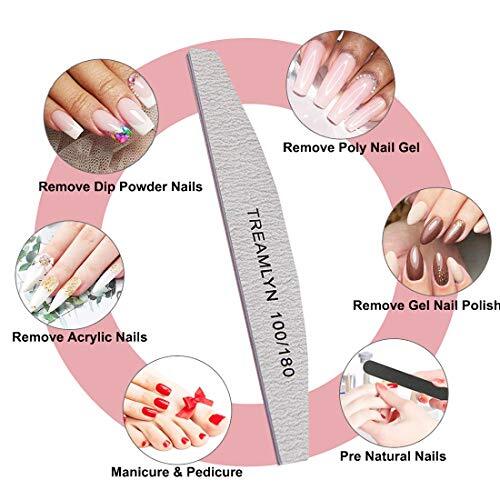 10 Pcs Rough Nail File 100/180 Grit Heavy Duty Nail Files for Acrylic ...