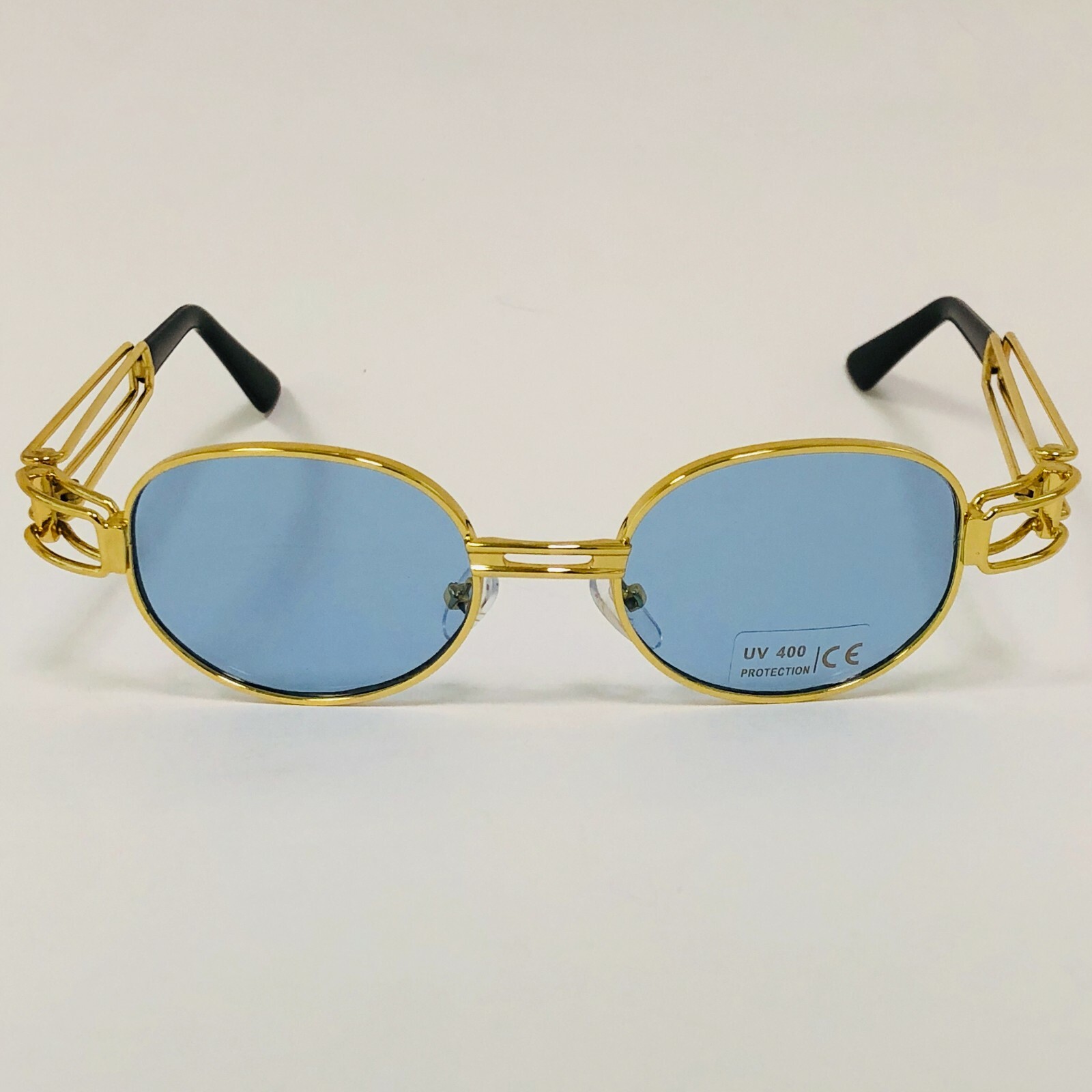 Men Hip Hop Sunglasses Black Lens Oval Shades Migos Classy Gold Frame ...
