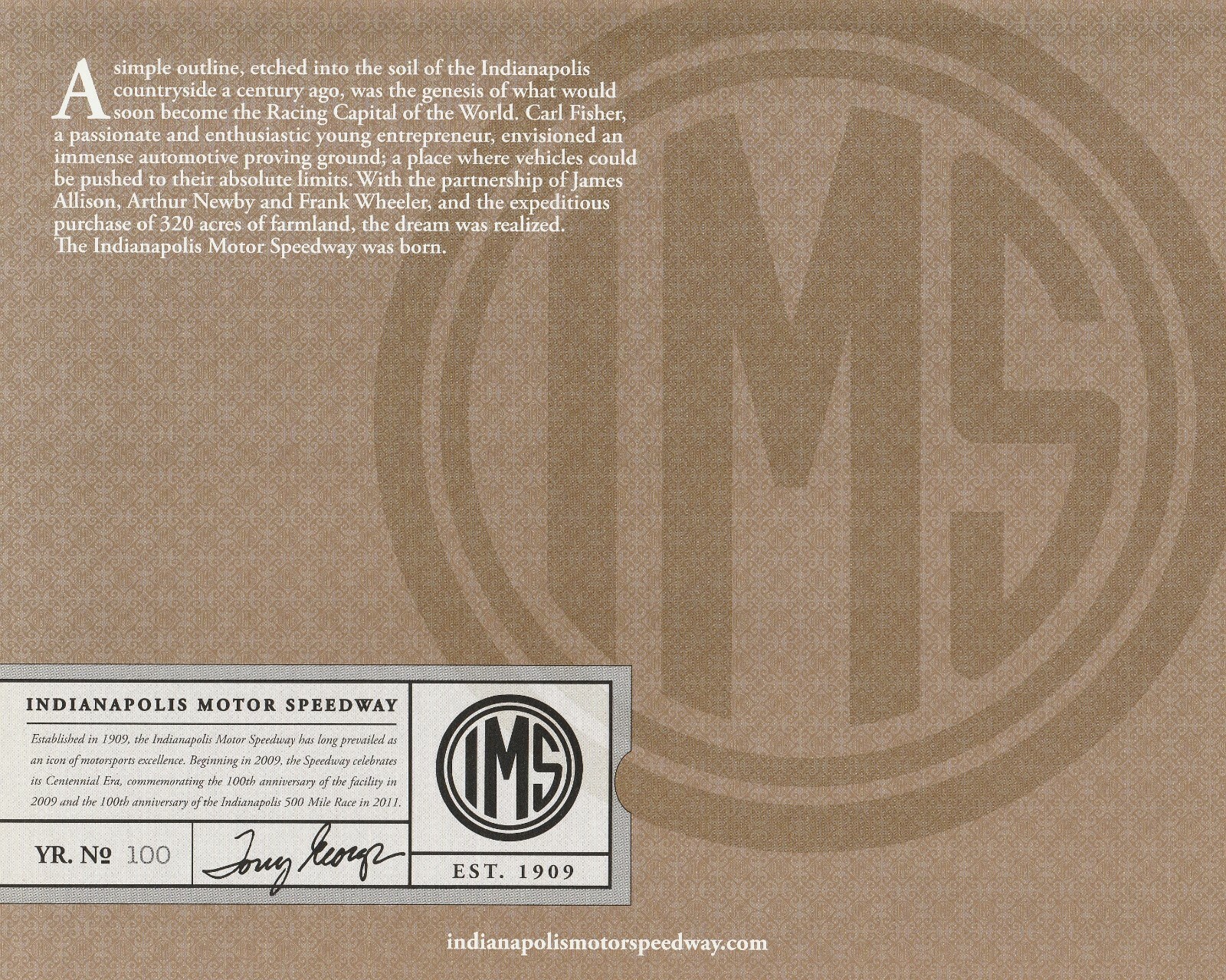 2009 JIMMY KITE signed INDIANAPOLIS MOTOR SPEEDWAY HERO PHOTO CARD INDY ...