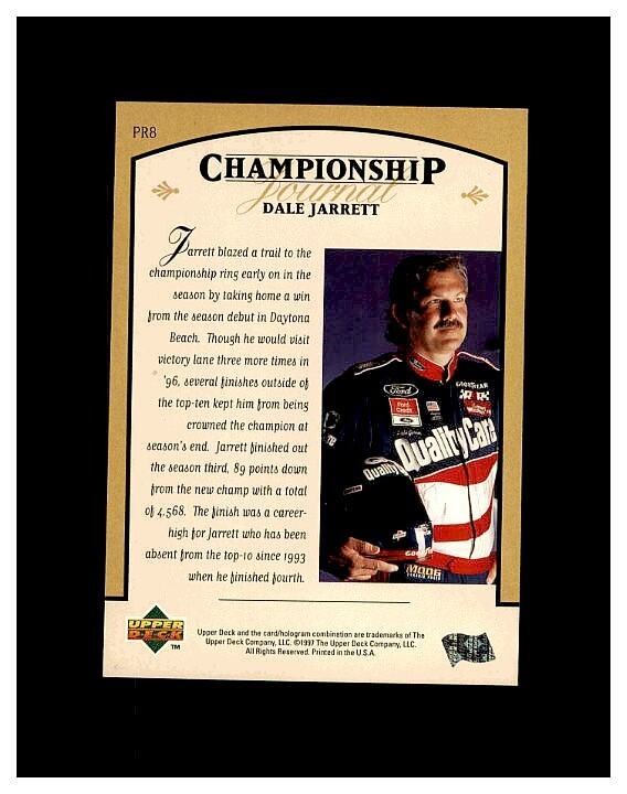 1996 Road to the Cup Predictor Point Prizes Dale Jarrett GOLD RARE #PR8 ...