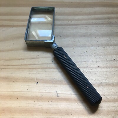 VTG WW2 German DRGM magnifying Glass Metal Frame Rectangle Magnifier w ...